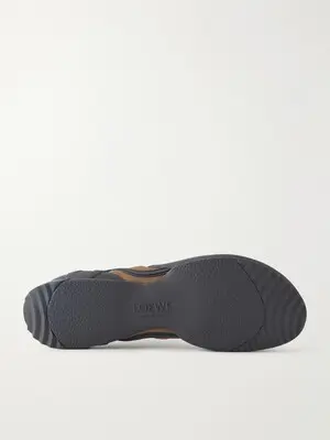 Loewe Grip Aqua Rubber-trimmed Stretch Suede Sneakers - Brown
