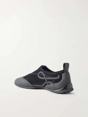Loewe Grip Aqua Rubber-trimmed Stretch Suede Sneakers