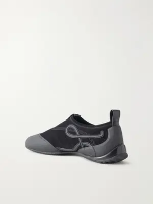 Loewe Grip Aqua Rubber-trimmed Stretch Suede Sneakers - Black