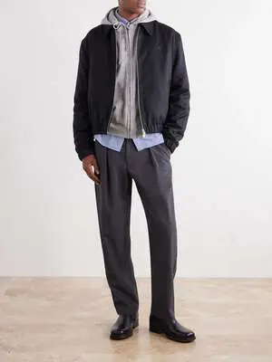 AMI Paris De Coeur Logo-embroidered Virgin Wool-gabardine Jacket