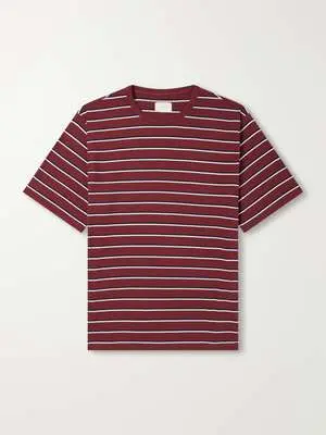 Aimé Leon Dore Striped Cotton-jersey T-shirt - Red