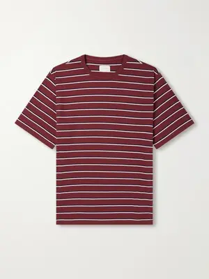 Aimé Leon Dore Striped Cotton-jersey T-shirt - Red