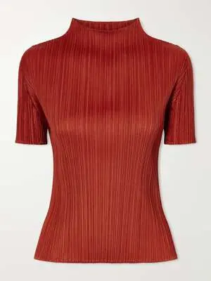 Issey Miyake Plissé Blouse - Red
