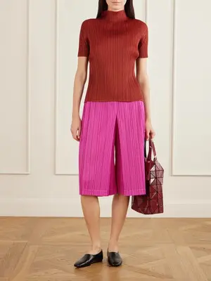 Issey Miyake Plissé Blouse - Red