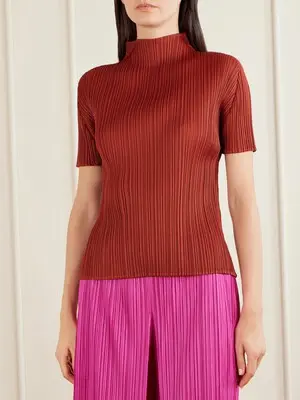 Issey Miyake Plissé Blouse - Red
