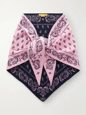 Guest In Residence The Wild Rag Cashmere-jacquard Scarf - Blue