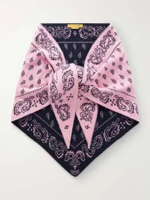Guest In Residence The Wild Rag Cashmere-jacquard Scarf Navy