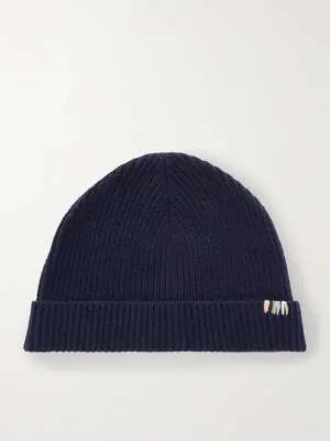 Extreme Cashmere Ribbed Cashmere Beanie - Navy