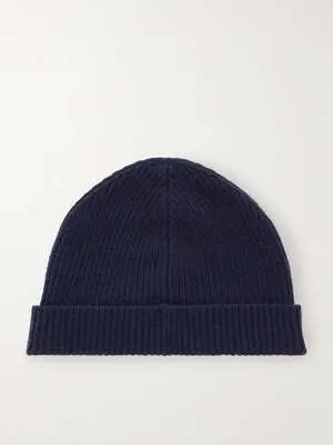 Extreme Cashmere Ribbed Cashmere Beanie - Navy