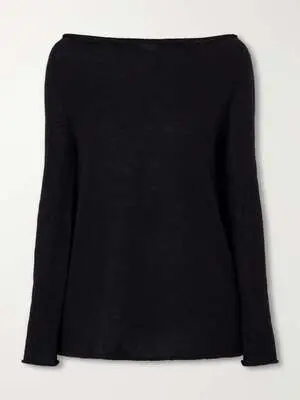 LAUREN MANOOGIAN Off-the-shoulder Wool-blend Sweater - Black