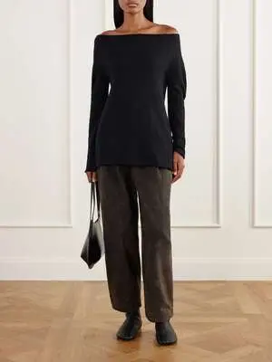 LAUREN MANOOGIAN Off-the-shoulder Wool-blend Sweater