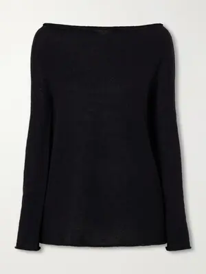LAUREN MANOOGIAN Off-the-shoulder Wool-blend Sweater - Black