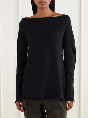 LAUREN MANOOGIAN Off-the-shoulder Wool-blend Sweater - Black