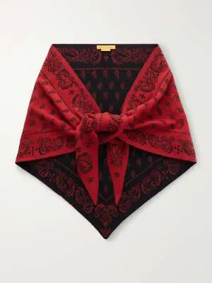 Guest In Residence The Wild Rag Cashmere-jacquard Scarf - Red