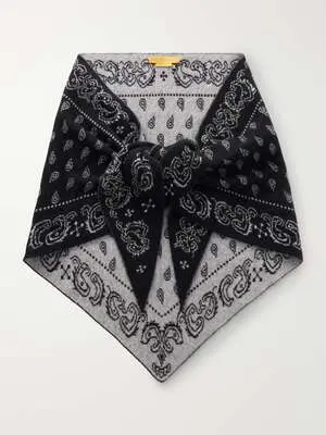 Guest In Residence The Wild Rag Cashmere-jacquard Scarf - Black