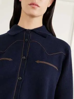 Guest In Residence Western Cropped Cashmere Cardigan