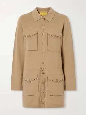 Guest In Residence Industry Drawstring Cashmere Mini Dress - Camel