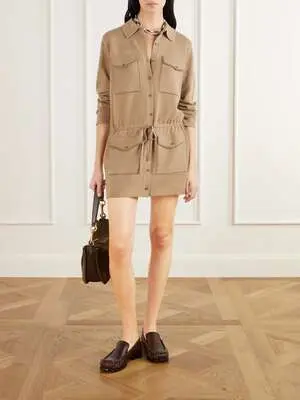 Guest In Residence Industry Drawstring Cashmere Mini Dress - Camel
