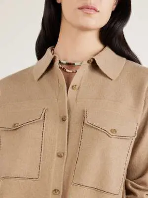 Guest In Residence Industry Drawstring Cashmere Mini Dress - Camel