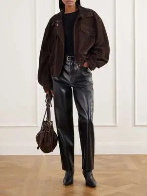 AGOLDE Nate Leather-blend Tapered Pants