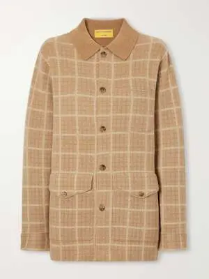 Guest In Residence Tartan Industry Checked Wool And Cashmere-blend Jacket - Camel