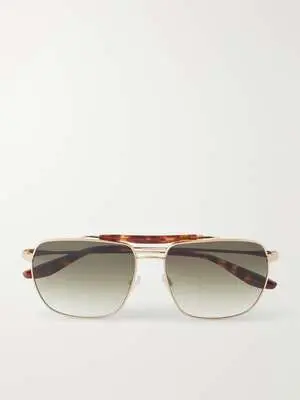 Barton Perreira Bhanot Aviator-style -tone Sunglasses - Gold