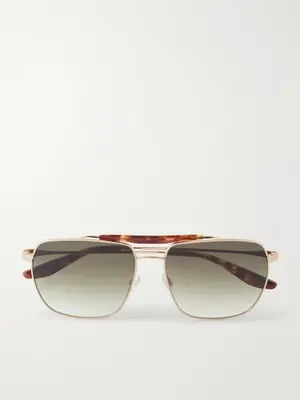 Barton Perreira Bhanot Aviator-style -tone Sunglasses - Gold
