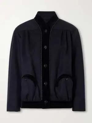 BLAZÉ MILANO Coiba Wool And Cashmere-blend Jacket - Navy