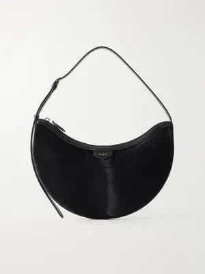 Alaïa Demi Lune Calf-hair Shoulder Bag - Black