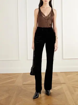 Balmain Velvet Straight-leg Pants