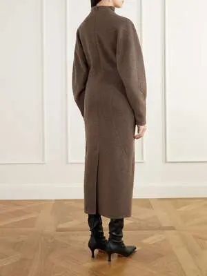 Max Mara Tenuta Paneled Wool-blend Midi Dress