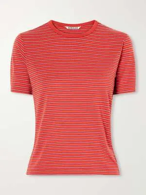 Auralee Striped Wool-jersey T-shirt - Red
