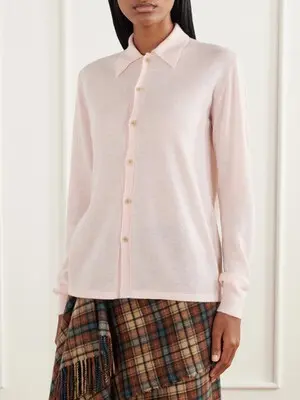 Auralee Cashmere Cardigan - Pink