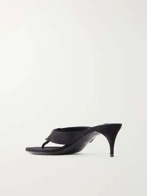Alaïa Infra 55 Embellished Suede Thong Sandals