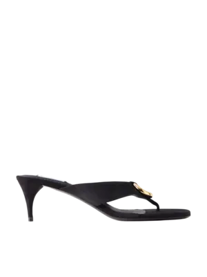 Alaïa Infra 55 Embellished Suede Thong Sandals - Black