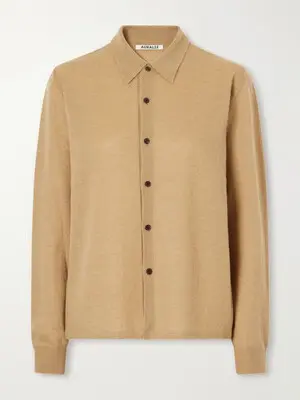 Auralee Cashmere Cardigan - Brown
