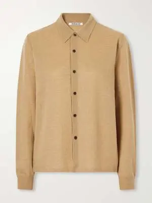 Auralee Cashmere Cardigan - Light Brown