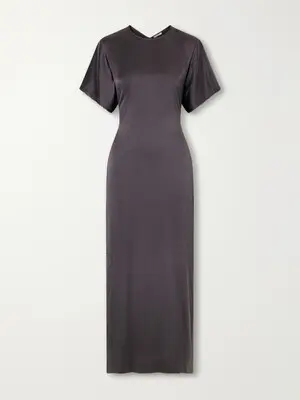 FFORME Imogen Draped Satin Maxi Dress - Metallic