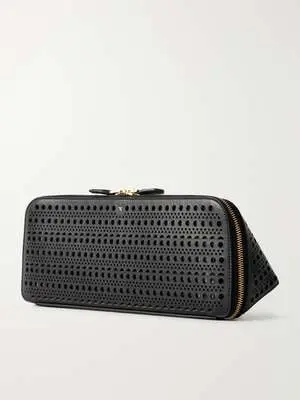 Alaïa Delta Laser-cut Leather Clutch