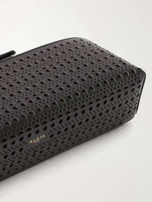 Alaïa Delta Laser-cut Leather Clutch