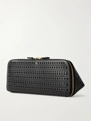 Alaïa Delta Laser-cut Leather Clutch