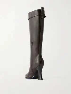 Burberry 100 Belted Leather Knee-high Boots - Brown