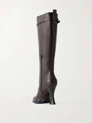 Burberry 100 Belted Leather Knee-high Boots