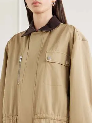 FRAME The Safari Drawstring Corduroy-trimmed Cotton-twill Jacket