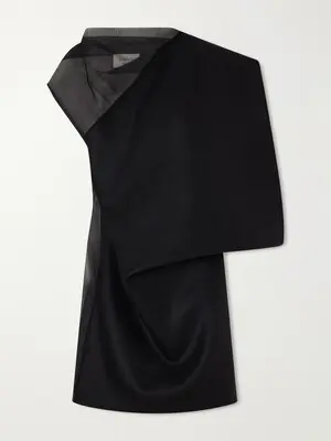 Sportmax Cesto Draped Virgin Wool And Silk Mini Dress - Black