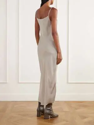 LAUREN MANOOGIAN Paneled Satin Midi Dress