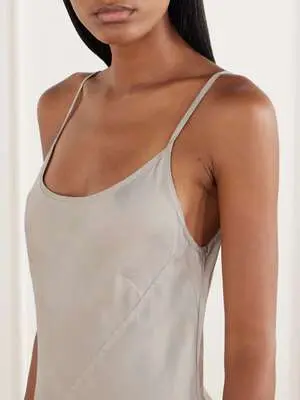 LAUREN MANOOGIAN Paneled Satin Midi Dress