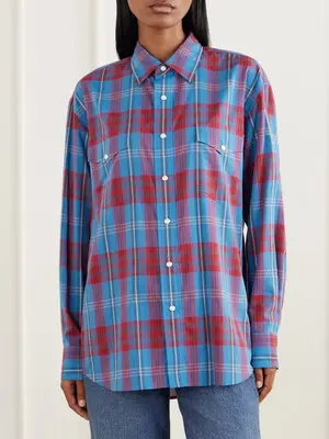 Auralee Checked Cotton And Silk-blend Shirt