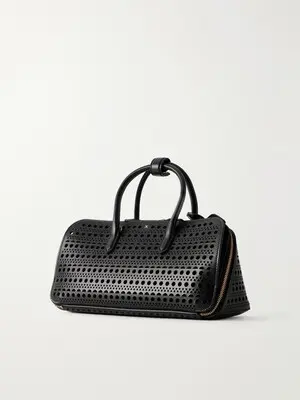 Alaïa Delta Small Laser-cut Leather Shoulder Bag