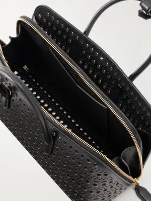 Alaïa Delta Small Laser-cut Leather Shoulder Bag